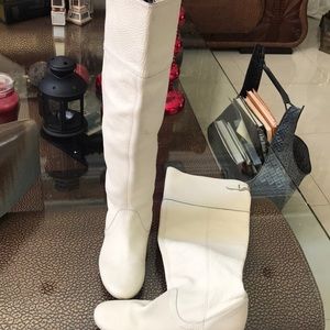 JC | Shoes | Jc Off White Leather Boots | Poshmark